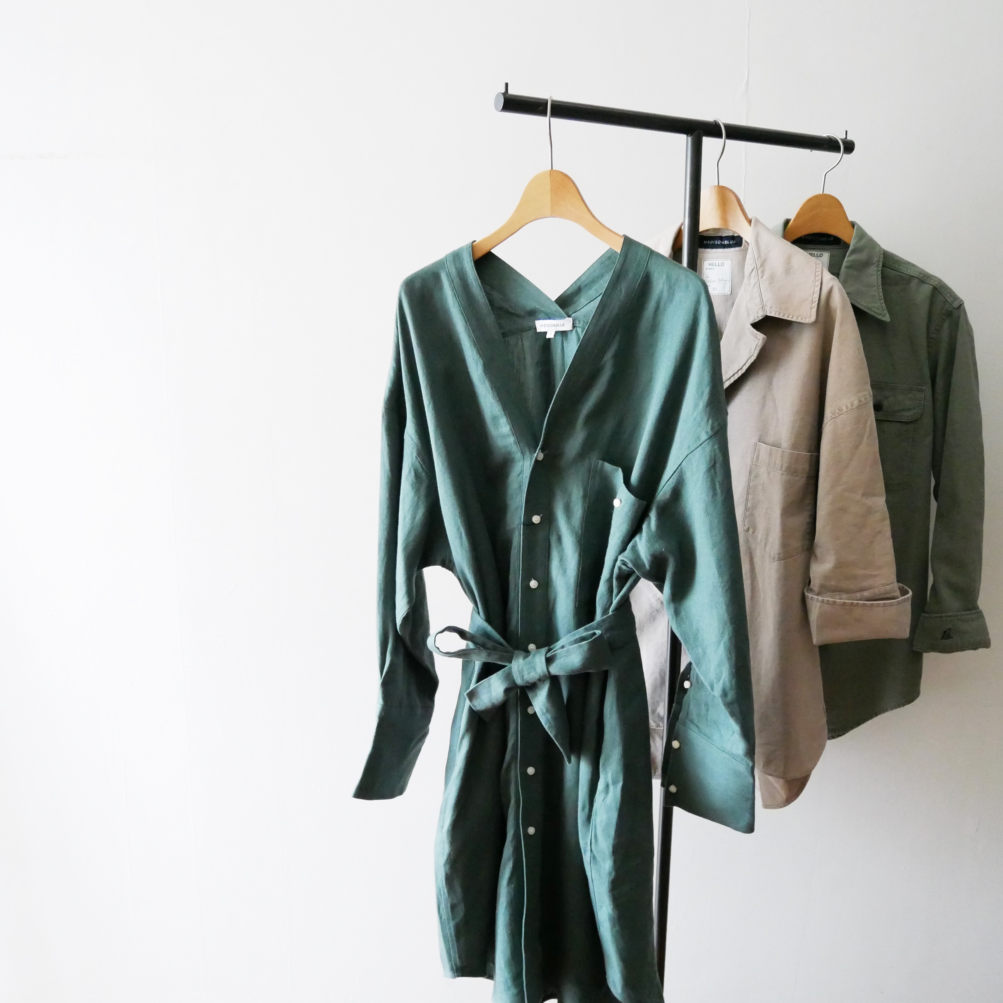 MADISON BLUEの18年完売NOCOLLAR SHIRT ONEPIECE LINENなど入荷しました